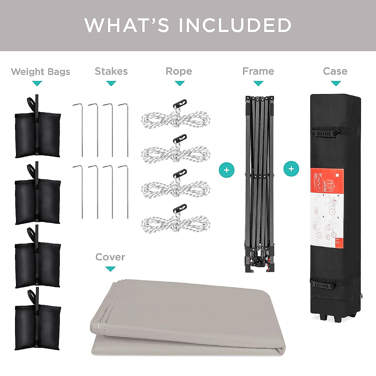 Best Choice Products 10x10ft 1-Person Setup Pop Up Canopy Tent Instant Portable Shelter w/ 1-Button Push, Case, 4 Weight Bags - Light Gray