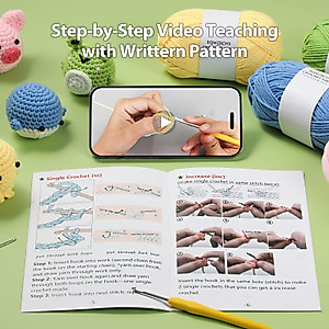 RQWZBCHX Animals Beginners Crochet Kits - Crochet Set for Starters Adult Kids with Step-by-Step Video Tutorials and Enough Yarns, Hook, Accessories