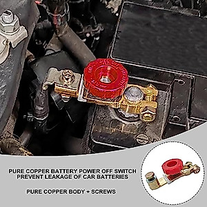 Quick Disconnect Battery Cut Off Switch Top Post Battery Disconnect Switch Pure CoppelPower Off Switch Car Battery Connector (Red)