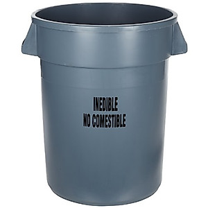 Rubbermaid Commercial Products Large Brute Trash Can/Garbage Container, 44-Gallon, Gray, Plastic Bin for Indoor/Outdoor/Garage/School/Festival