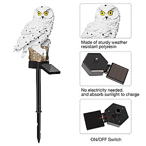 TCJJ Solar String Lights Outdoor Crystal Globe Garden Lights with 8 Lighting Modes, Waterproof Decorative Solar Powered Patio Hanging Lights for Yard Porch Wedding Christmas Party (Owl)