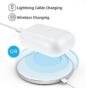 Kenko Back Wireless Charging Case Compatible with AirPods 1 & 2 Generation, Replacement Charger Case with Bluetooth Pairing Sync Button, White
