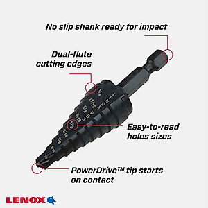 Lenox Tools 30889889 Vari-Bit Step Drill Bit Kit, 3 Piece