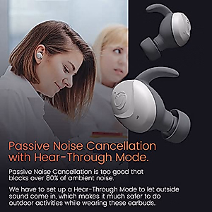 OCELY Wireless Sports Earbuds, [Lilt Series] Bluetooth 5.2 Ear Bud Headphone, Noise Isolation, Transparency, Gaming Mode, IPX7 Waterproof, ENC, Clear Calls, 24H with Charging Case, White