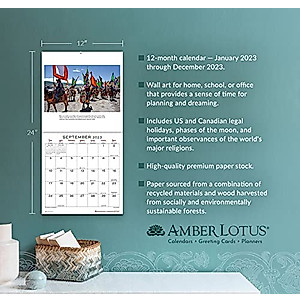 The Colors of Tibet 2023 Wall Calendar by International Campaign for Tibet | 12" x 24" Open | Amber Lotus Publishing