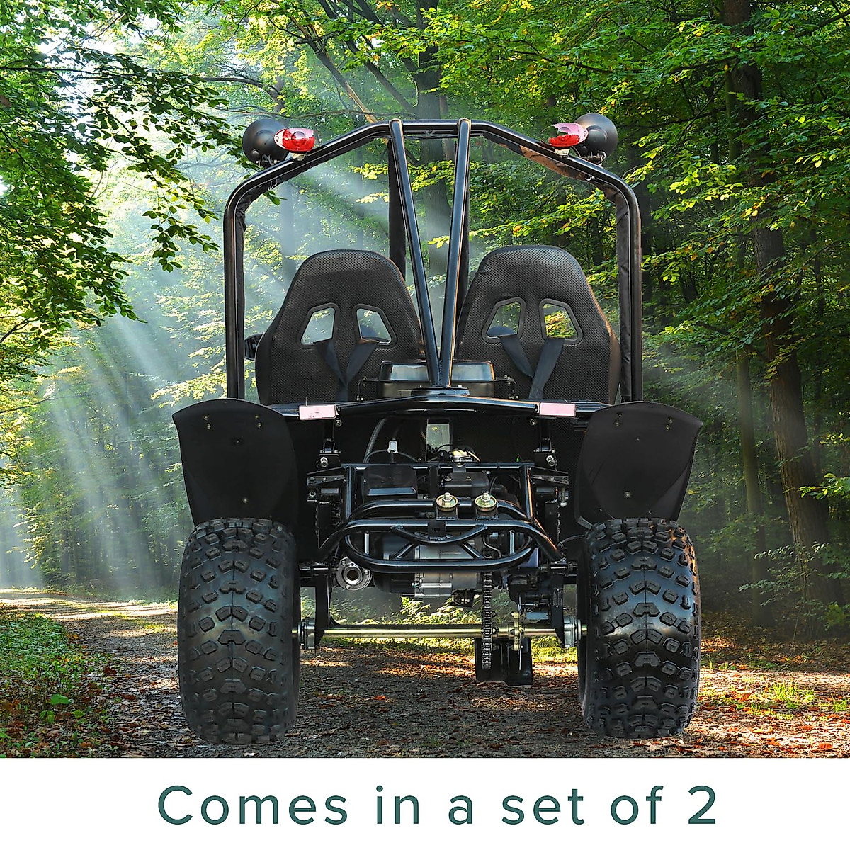 AlveyTech Rear Fender Set for 150cc - 250cc Go-Karts (Set of 2) - Replacement Set for Coleman, TaoTao, Kandi, Massimo Go Kart Fender, Back Tire Guard Parts, Utility Plastic Trailer Fenders