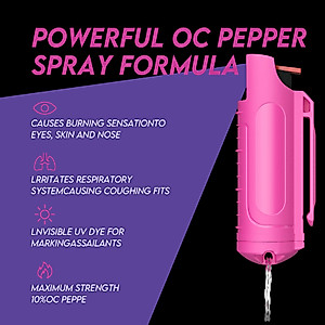 AIMHUNTER Pepper Spray Keychain - Maximum Strength for Easy and Outdoor (Black,Gray,Pink,Purple)