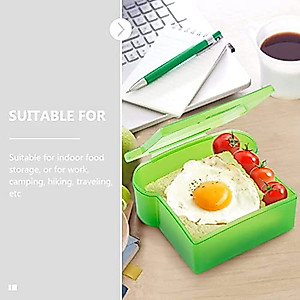 Zerodeko 4Pcs Sandwich Container Box, Toast Shaped Food Storage Holder with Lids, Food Grade Plastic Lunch Prep Box Resuable Toast Bread Preservation Box (Random Colors)