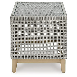 Signature Design by Ashley Seton Creek Outdoor End Table, 22" W x 22" D x 23" H, Light Gray & Light Brown