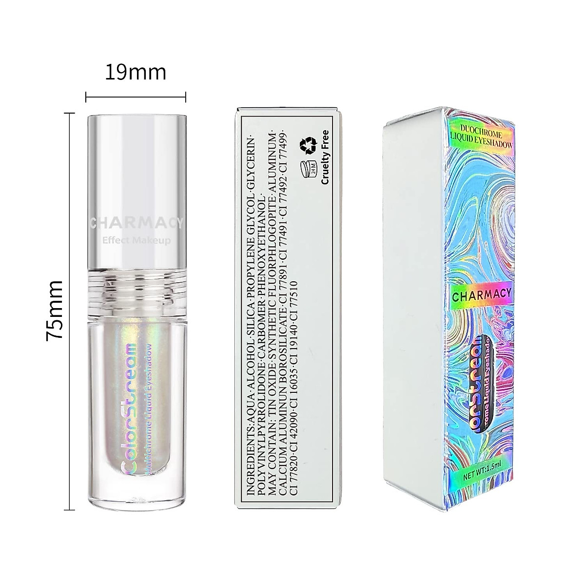 CHARMACY Multichrome Liquid Glitter Eyeshadow, Intense Chameleon Shifting Metallic Eyeshadow, High Pigmented Long lasting with No Crease Sparkling Eyeshadow (#305)