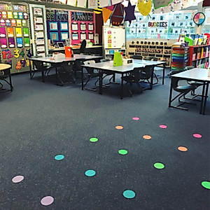 SitSpots® 30 Paw Print Multi Color Circle Pack (Size 4") - Floor Dots for Classroom | The Original Sit Spots for Your Classroom Seating