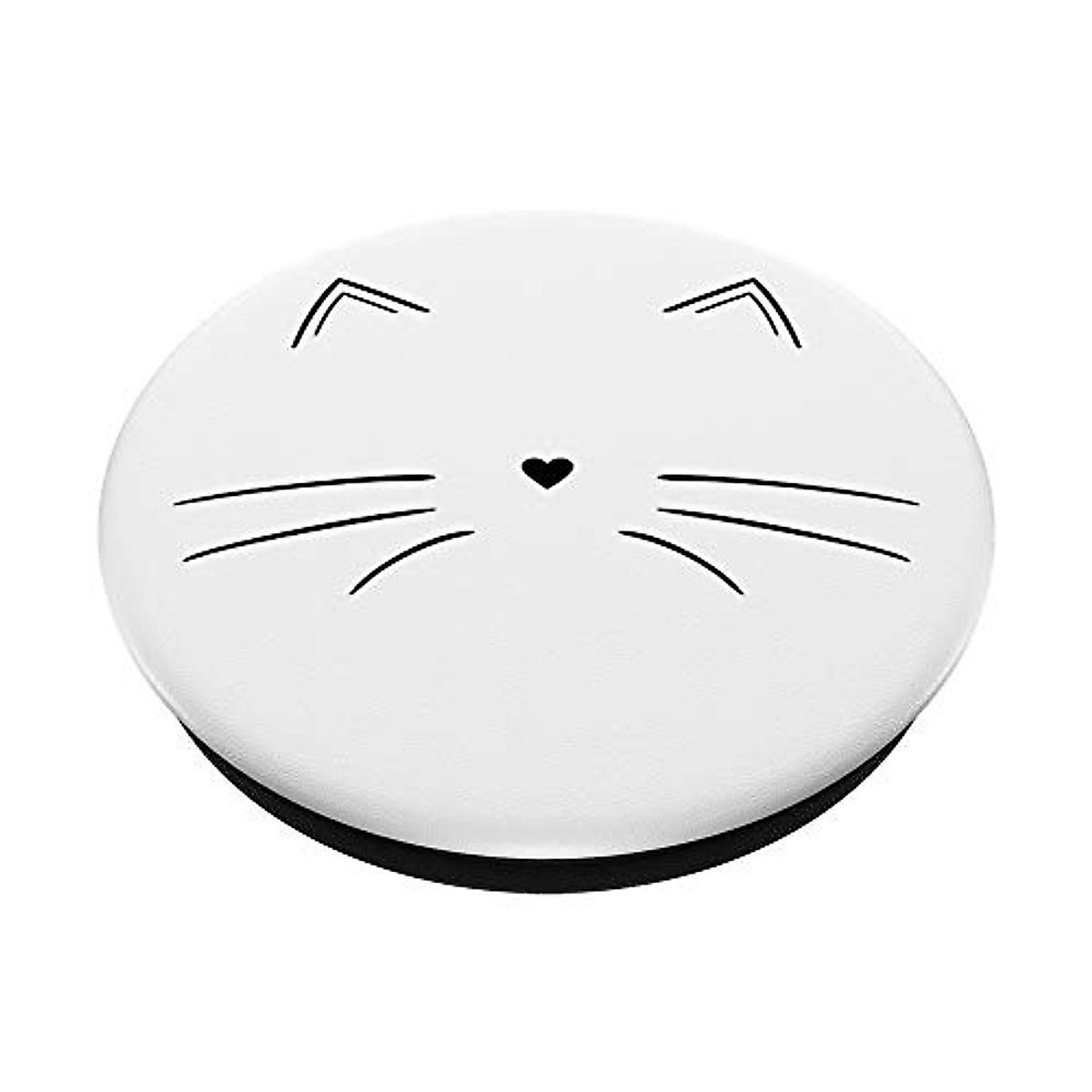 Black Cat Face White PopSockets Swappable PopGrip
