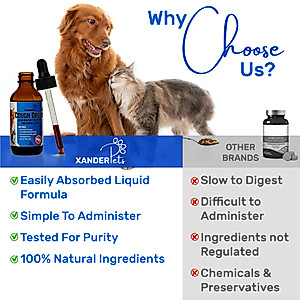 Dog Cough Treatment - Kennel Cough Treatment - Dog Allergy Relief - Itch Relief - Wet & Dry Cough Suppressant - for Dogs & Cats - XanderPets USA 1200 Drops