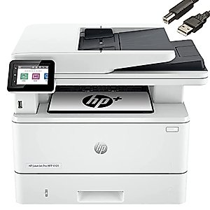 HP Laserjet Pro MFP 4101fdwe Wireless Black & White Printer, Print scan Copy fax, Auto 2-Sided Printing, 42 ppm, 512 MB, Smart Office Features and Fax, Bundle with JAWFOAL Printer Cable