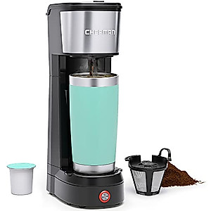 Chefman InstaCoffee Max, The Easiest Way to Brew the Boldest Single-Serve Coffee, Use Fresh And Flavorful Grounds or K-Cups