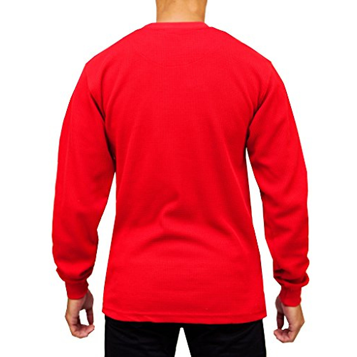 Access Men's Heavyweight Long Sleeve Thermal Crew Neck Top Red Large