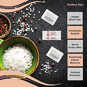 Perfect Stix - Salt and Pepper Packets-200 Salt and Pepper Packets Combo -100 of Each (200 Total Packets)