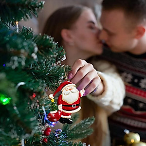 QAZIUY Christmas Ornaments Set Holiday Xmas Christmas Tree Ornament Decorations Santa Snowman Pendant Hand-Painted Decoration American Retro Christmas Tree Decoration for Home Holiday Party New Year