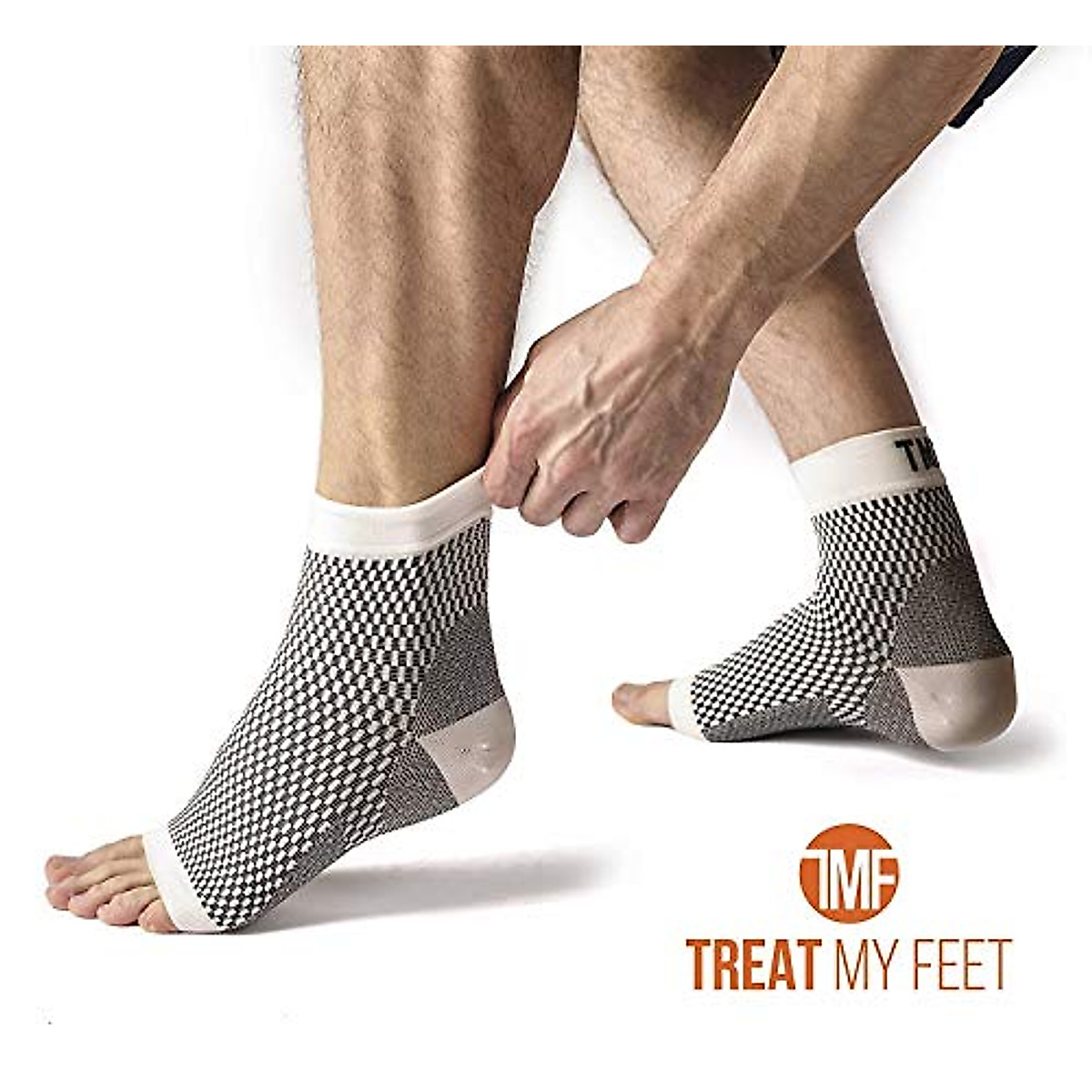 Treat My Feet Three Pairs of Plantar Fasciitis Socks Ankle Compression Sock Improves Blood Circulation, Achilles Heel Support - Alternative to Plantar Fasciitis Night Splints, 3-Pack, Medium