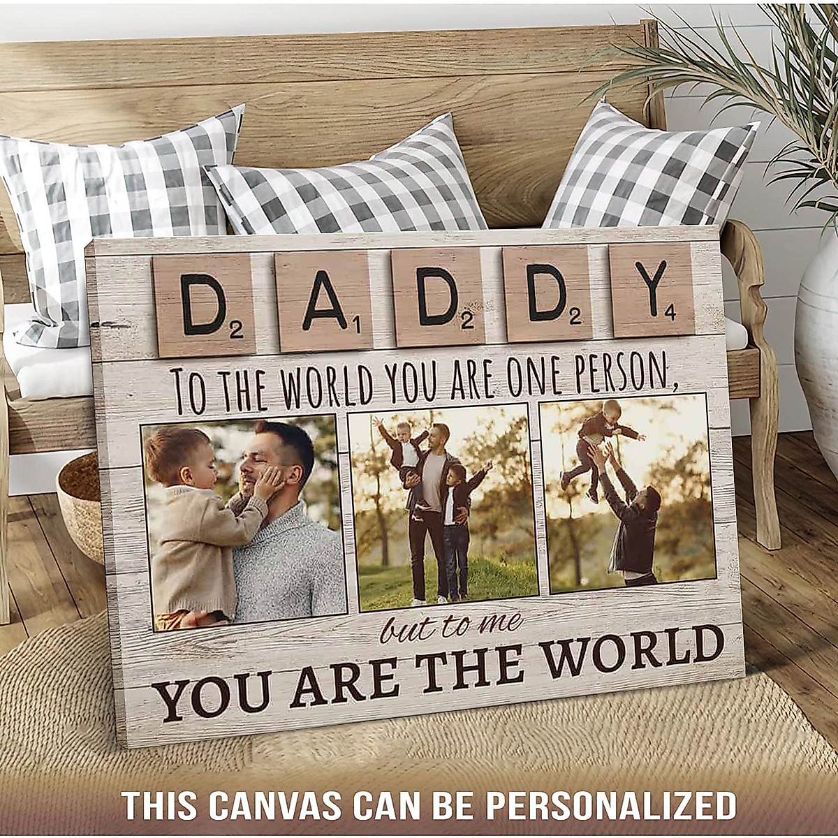 AVALZA Dad Wall Art Canvas, Personalized Father's Day Gift Print, Easy to Install, Multiple Sizes