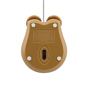 CHUYI Super Cute Bear Shape Wired Mouse Cartoon Mini Mouse Novelty Portable Computer Mouse Unique Small Desktop Mouse Laptop PC Mouse for Kids (Brown)