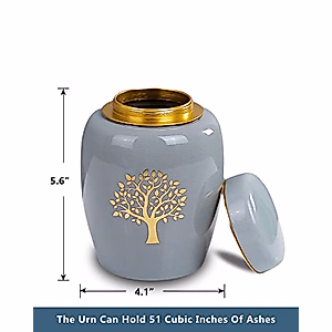 Medium Urns for Human Ashes,Beautiful Ceramic Tree of Life Cremation Urn,Keepsake Urns for Human Ashes,for Sharing Adult or Baby Urns for Ashes,Pet Urn.