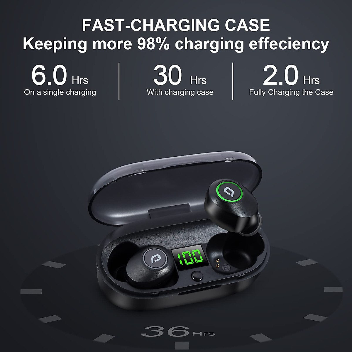 Bluetooth Headphones Wireless Earbuds with Wireless Charging Case IPX7 Waterproof Stereo Headphones in Ear Headset Premium Sound