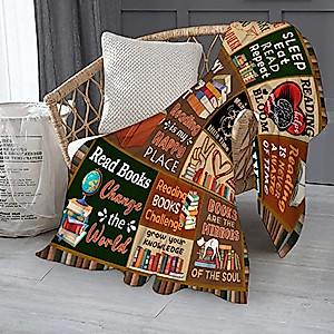 Book Lovers Gifts, Good Gifts for Book Lovers Book Reading Librarian Gifts Book Blanket 50"x60", Gifts for People Who Like to Read Book Club Gifts for Women