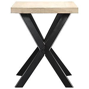 YPWRENH Cocktail Table Snack Table Dining Table White 47.2"x23.6"x29.5" Solid Mango Wood for Dining Room, Kitchen or Living Room