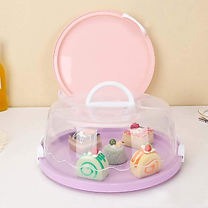 HELYZQ Sealing Carrier Portable Plastic Round Cake Box Cupcake Dessert Container Case Sealing Handheld