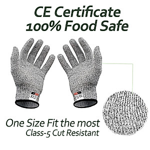 PLVTNM 2Oyster Knife Wooden Handle Oyster Shucking Knife Stainless Steel with 2Pairs Level 5 Cut-Resistant Gloves, Oyster Shucker Opener for Kitchen