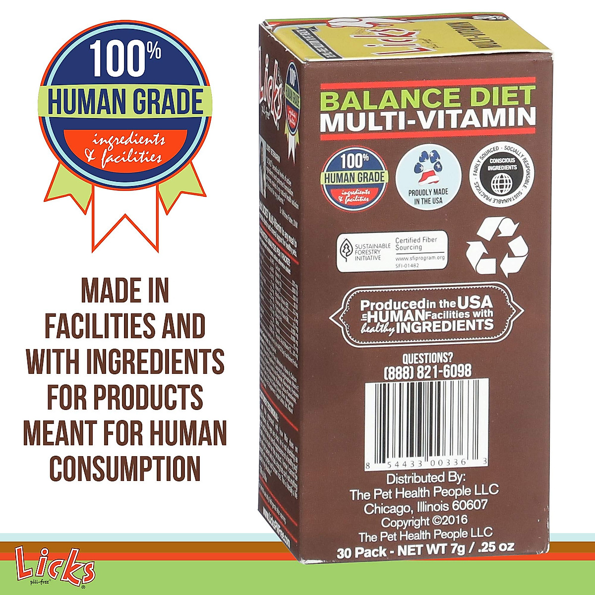 Licks Pill Free Dog Multivitamin - Dog Supplement with Vitamin C, D, and Calcium - Multivitamin Pet Supplies - Gel Packets - 30 Use