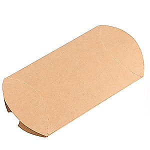 SEUNMUK 150 Pack 5 x 3.5 Inches Large Pillow Boxes, Kraft Pillow Box with Jute Twines, Brown Pillow Candy Box Pillow Box Party Wedding Favor for Anniversary, Birthday, Halloween