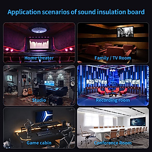 Musfunny Sound Proof Acoustic Foam Panels, 12 Pcs 2" x 12" x 12" Acoustic Panels Sound Absorbing Wall Panels for Studio Recording Office Home Studio (Blue)