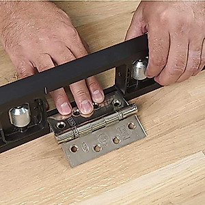 Trend Two-Part Skeleton Hinge Jig with Adjustable Blocks, Robust Carry Case & Guide Bush for Hinge Recess Cutting, Black, H/JIG/C