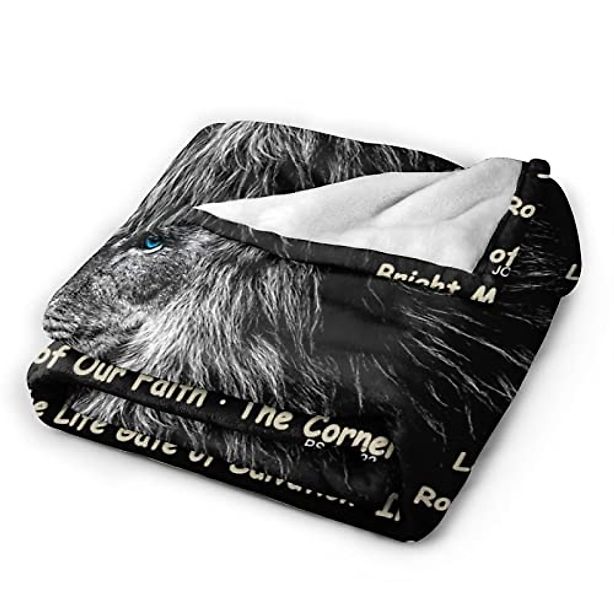 Bible Verse Blanket Christian Gifts (50x40inch)- Religious Throw Blanket Soft Lightweight Cozy Plush Warm Lion Blankets for Women Men