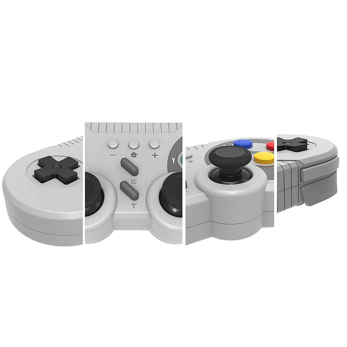 Cenxaki Switch Controller for Nintendo Switch, Wireless Switch Gamepad Compatiable for NS/Switch OLED/Windows PC Classic SNES Style Controller with Motion Control/Vibration/Turbo/Wakeup - Gray