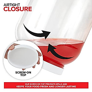 Stock Your Home Half Gallon Clear Plastic Jars with Lids (2 Pack) 64 oz Wide Mouth Large Jar with Lid, Big Container for Candy, Cookies, Arts & Crafts, Bartender Money Tips, Kitchen & Pantry Storage