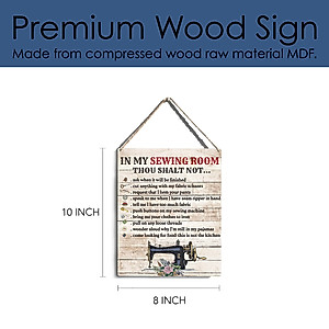 YCYD In My Sewing Room Wall Art Sewing Supplies Home Decor Wall Decor for Sewing Lovers gifts Wooden Hanging Sign Gift for Sewing Room Store Home Decor 10x8 In