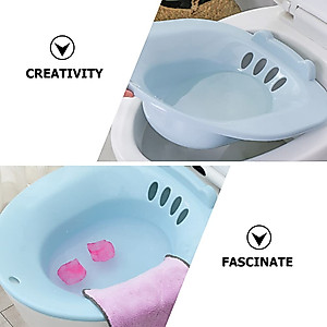 LALAFINA Bidet Toilet Seat Bidet Bath Sitz Seat Toilet Basin Hip Bath Basin Bathtub Blue Pregnant Woman Plastic Wash Ass Sitz Bath Basin