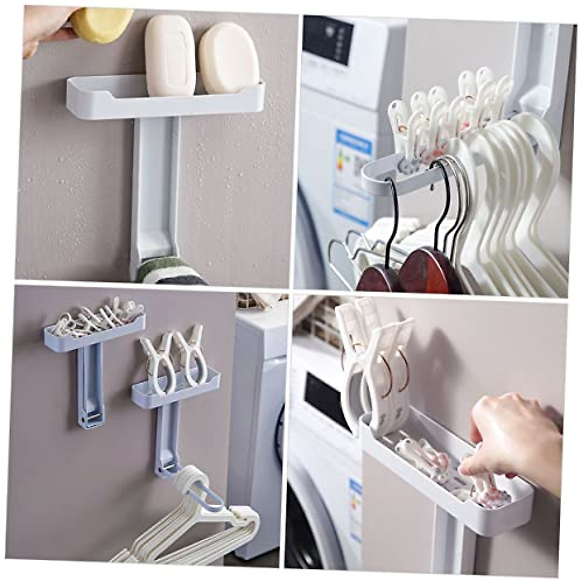 Cabilock 3pcs Hanger Storage Rack Collapsible Garment Rack Wall Mount Clothing Rack Wall Mounted Clothes Rack Home Clothes Storage Organizer Clothes Hangers Storage Stacker Coat Hanger Rack