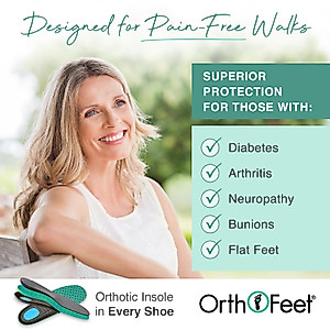 Orthofeet Women's Orthopedic Black Leather Arcadia Casual Shoes, Size 9 Wide