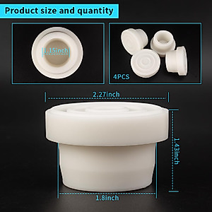 4 Pack Pool Ladder Bumpers for Inground Pool Steps Inside Plug Caps fit 1.9in Inner Diameter Ladder Tubing for Protect Swimming Pool Liner,White Rubber End Cap for Swimming Pool Ladder