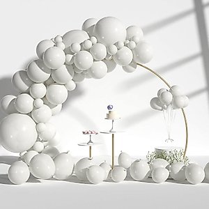 FEELMOMNNT 84 pcs White Balloons Different Sizes 5/12/18 inch White Latex Balloons White Balloon Garland Arch for Birthday Party Graduation Holiday Wedding Baby Shower Anniversary Party Decoration