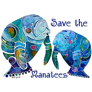 CafePress Save The Manatees In Blues Mug Ceramic Coffee Mug, Tea Cup 11 oz