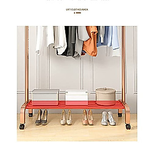 NEOCHY Heavy-Duty Hangers, Wrought Iron Clothing Display Racks, Liftable and Movable Drying Racks, Suitable for Dormitories, Women's Clothing Stores/Golden/100Cm