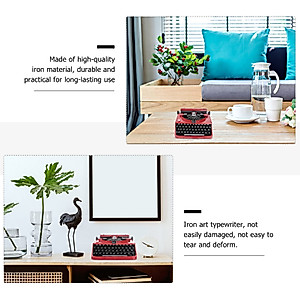 FOMIYES Vintage Typewriter Model Metal Manual Typewriter Antiques Retro Electric Typewriter Desktop Ornament for Home Office Study Room Decoration Red