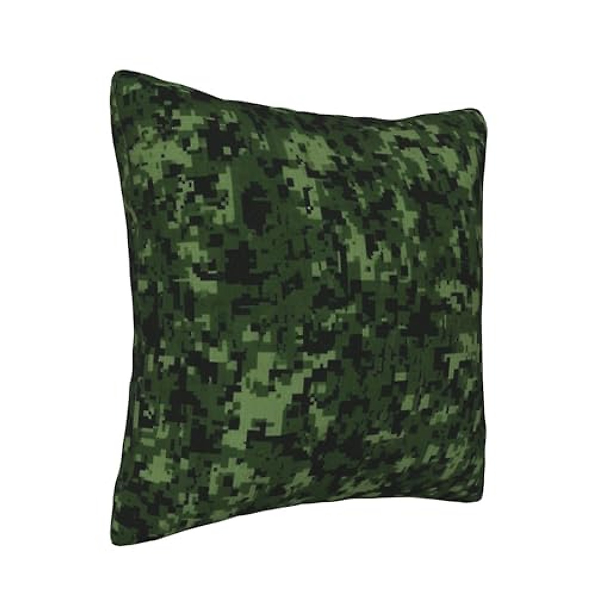 AdaNti Green Army Digital Camouflage Print Corduroy Throw Pillow Covers Soft Square Throw Pillow Case Home Decorations for Bed Sofa Living Room 16"x16"