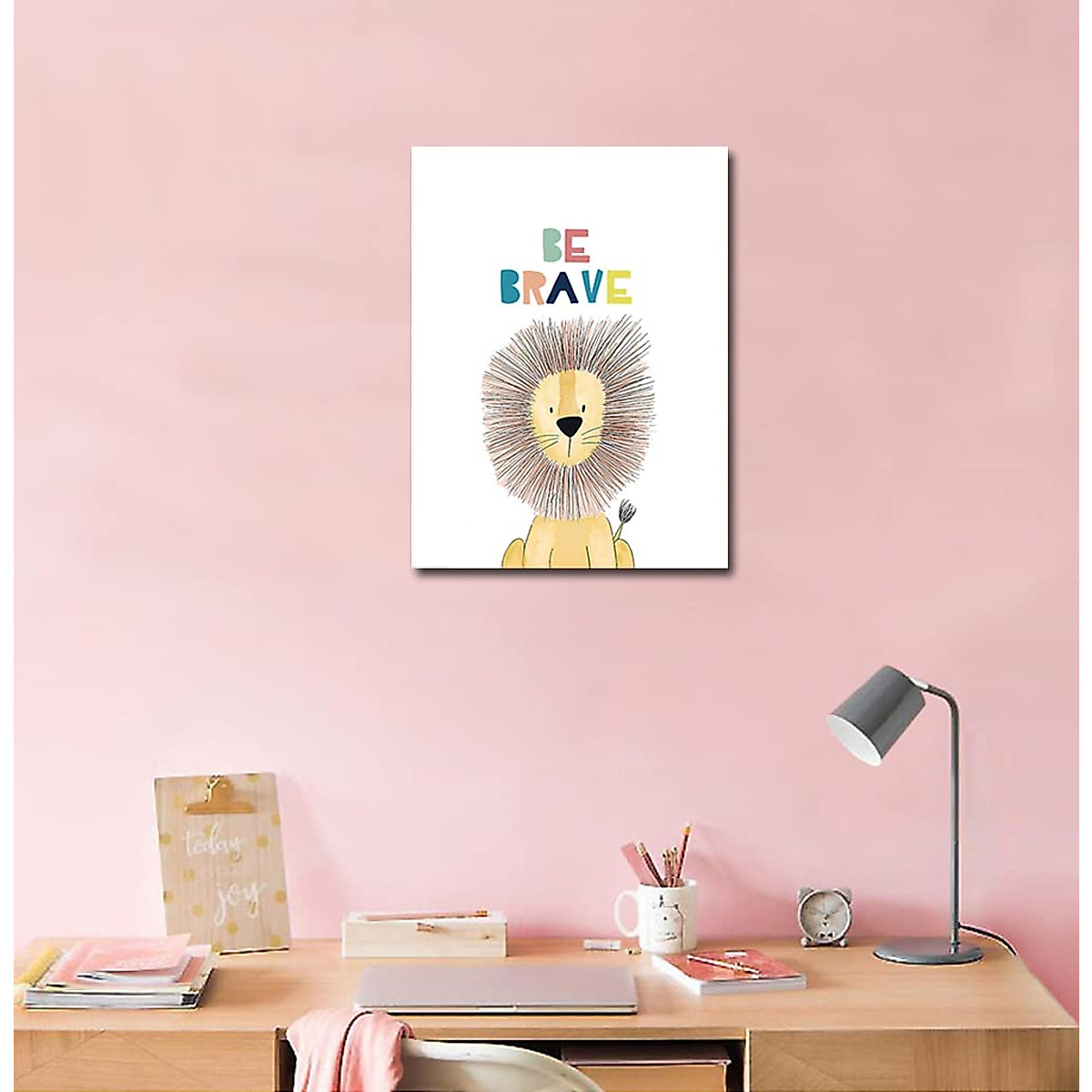 YHAOU Baby Nursery Wall Art Cute Cartoon Animal Pictures Canvas Prints Inspirational Quote for Kids Room Bedroom Decor Adorable Pictures Ready to Hang, 12 x 16 Inch