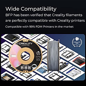 Creality CR-PLA Matte Filament 1.75mm 1.0kg Wide Compatible with 99% FDM Printers in The Market, Matte Black